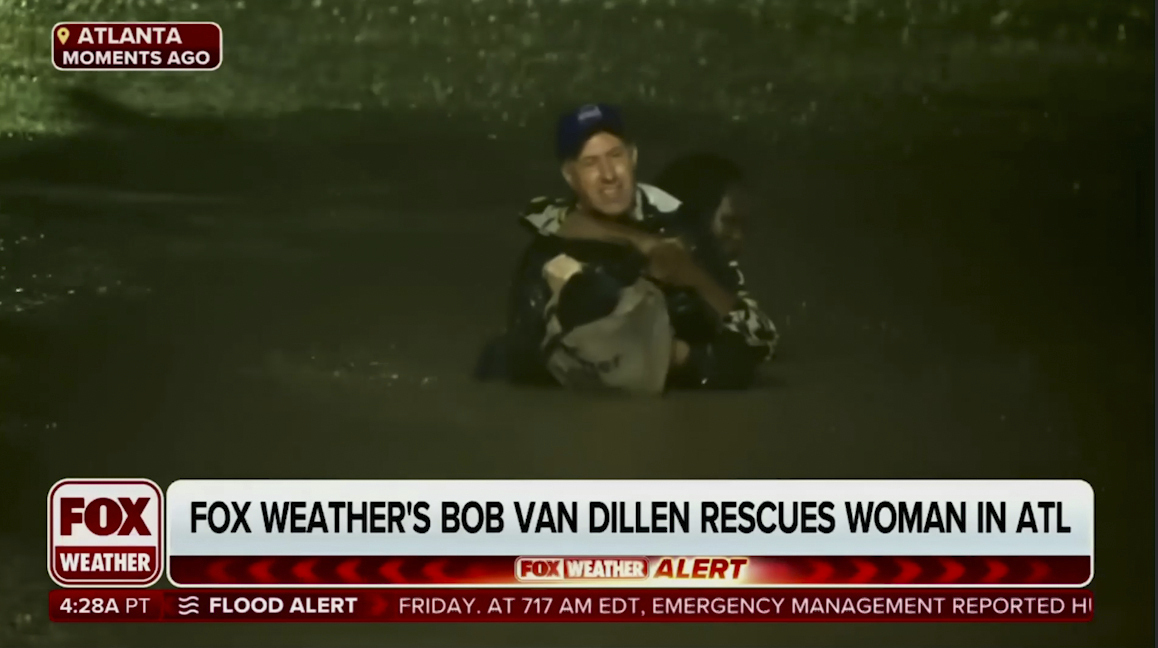 Watch: TV Reporter Rescues Woman Trapped in Submerged Car