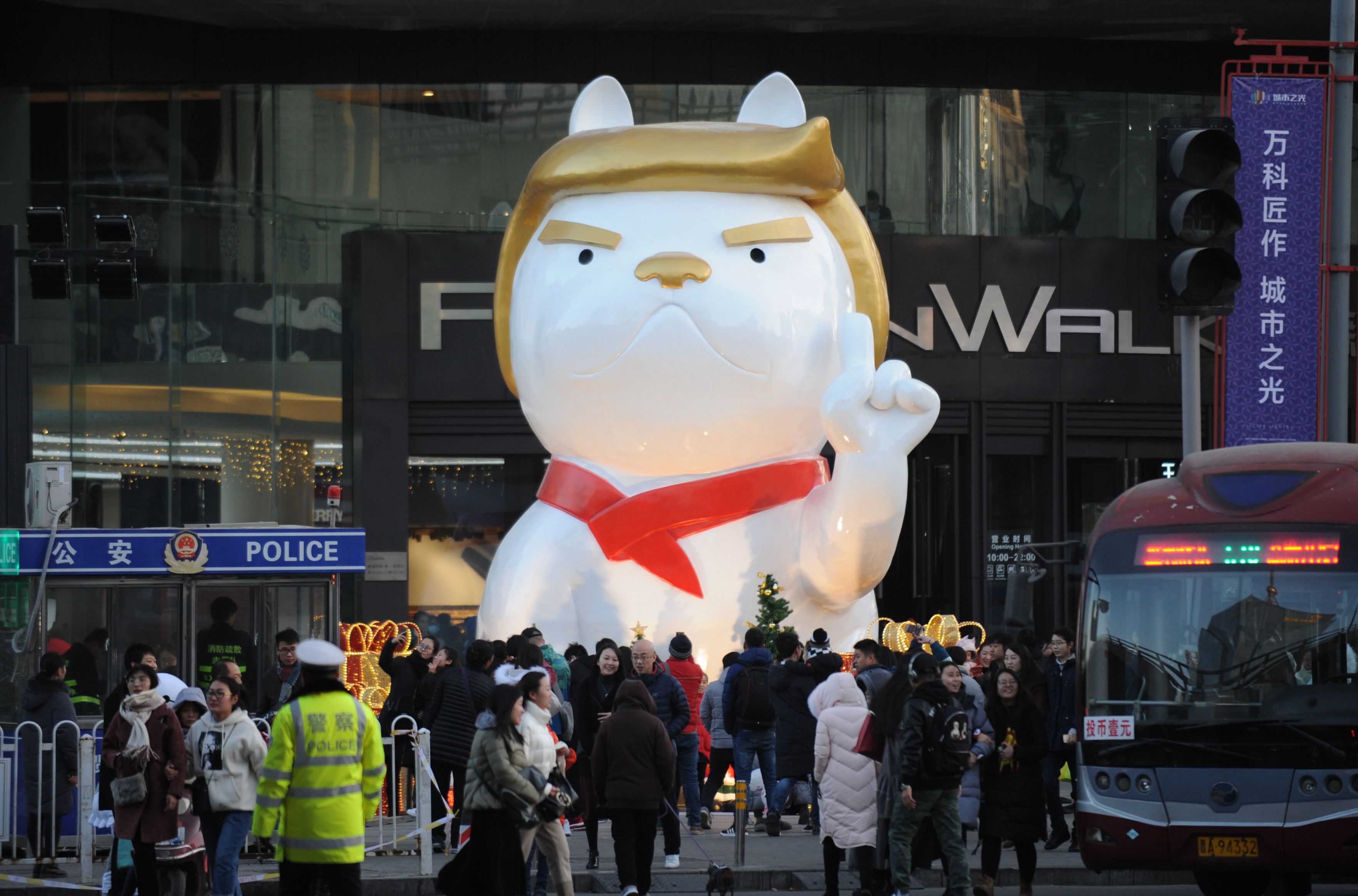 Donald Trump Dog Statue Marks Chinese Lunar New Year