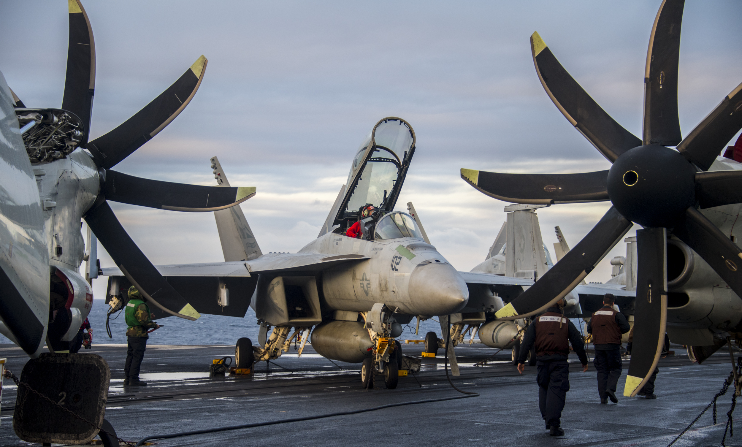 Aboard the USS Carl Vinson in the South China Sea